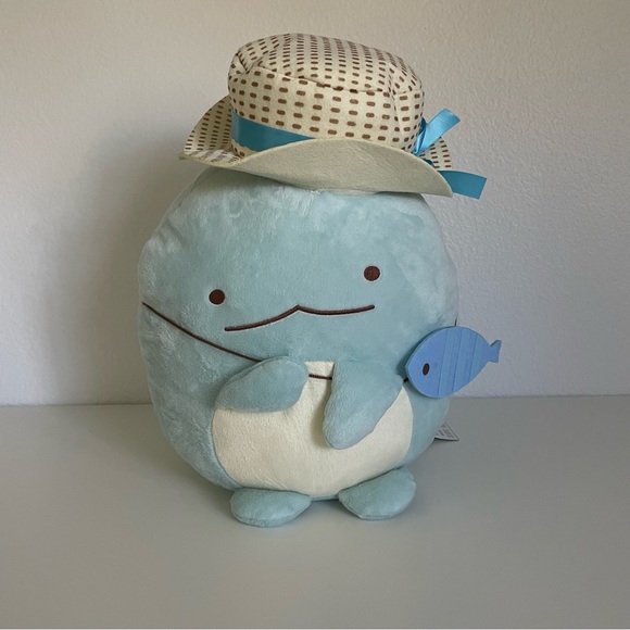 San-X | Toys | Sumikko Gurashi Tokage Hat And Fish Jumbo Dinosaur Plush ...